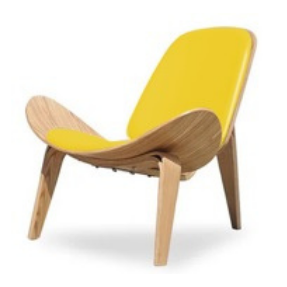 Smiley Chair (Yellow) PU With Natural Wood Legs - Indent – Molecule ...