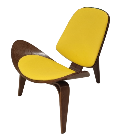 Smiley Chair (Yellow) PU With Walnut Wood Legs - Indent – Molecule ...